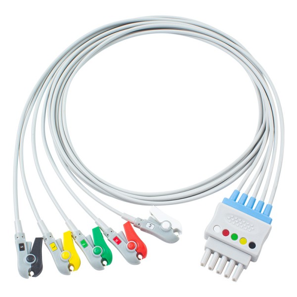Quality P-Hilips M1625A 989803104521 ECG Lead Wires 6 Lead Cable IEC Clip MP 20 IntelliVue MX800 for sale