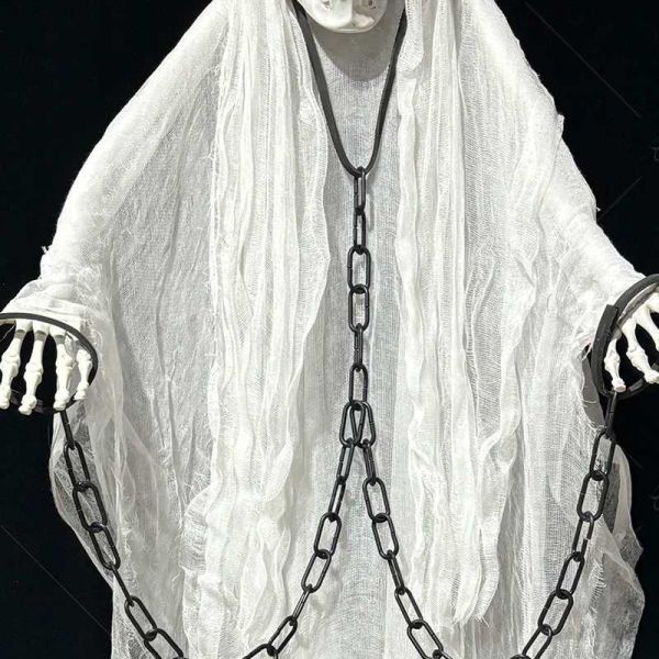 Quality Customized Plastic Hanging Ghost Halloween Themed Decorations Light Up Skeleton for sale