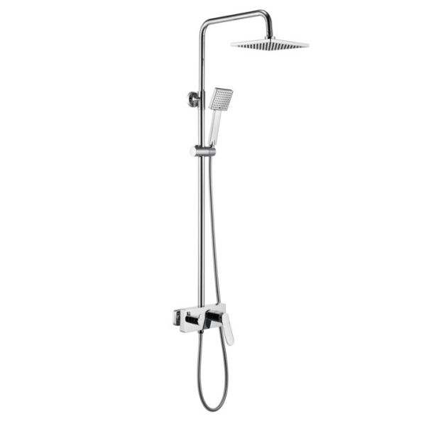 Quality Chrome Plated Stainless Steel Wall Mount Shower Set with Exposed B S Faucet Feature for sale
