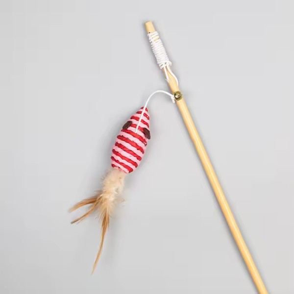Quality Linen Feather Pet Training Products Interactive Cat Toy Teaser Multiple styles for sale