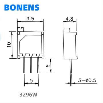 Quality 3296w 10k ohm 0.5 watt glass glaze multiturn rotary trimmer potentiometers for sale
