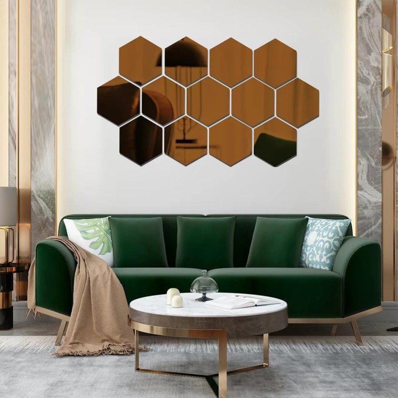 Quality Colorful Hexagonal Acrylic Mirror Wall Stickers Removable Self-Adhesive Wall for sale