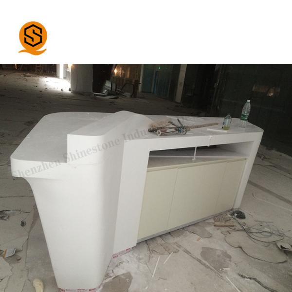 Quality Solid Surface Curved Salon Reception Desk for sale