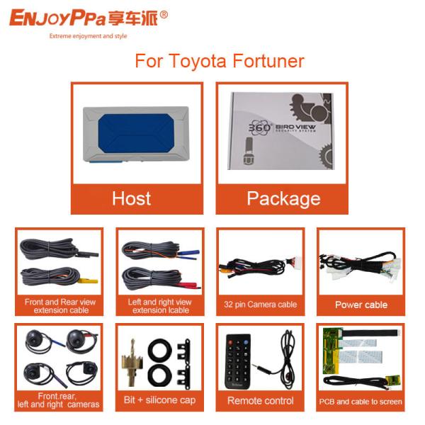 Quality ABS Material 360 Degree Car Camera System For Toyota Fortuner Wire Connection for sale