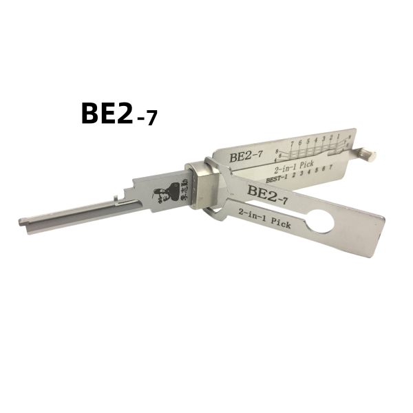 Quality Lishi Tool 2-in-1 BE2-7 Model Corrosion-Resistant Decoder & Pick Locksmith Tool for Home Door for sale