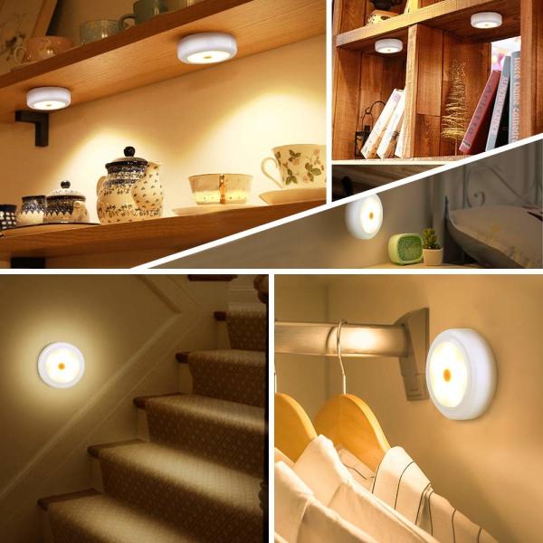 Quality 4.5VDC Battery Powered Led Wardrobe Lights 0.5W Remote Controlled Puck Lights for sale