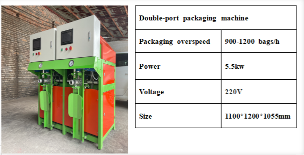 Packaging machine in operation filling bags