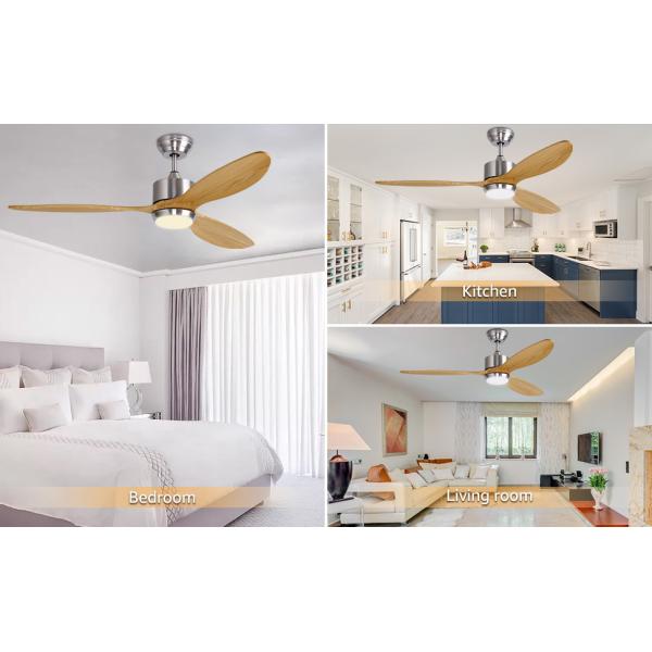Quality White Black Gold 52 Ceiling Fan With Light 6 Speed DC Motor for sale