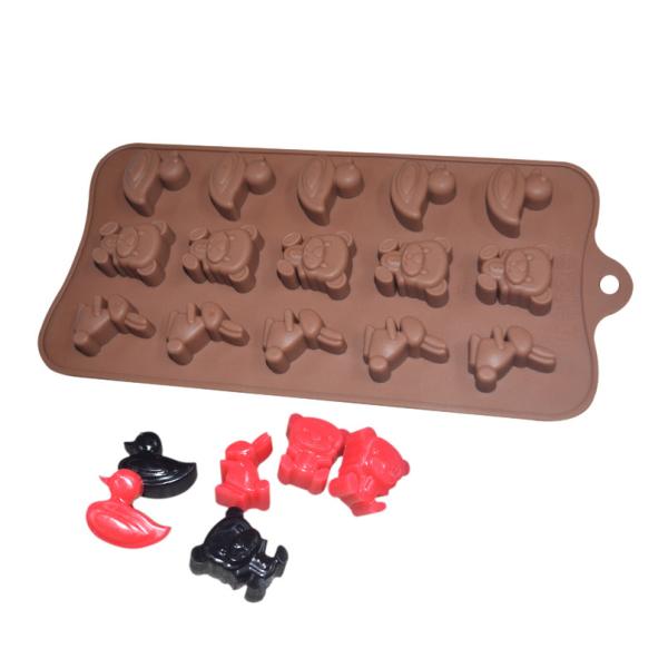 Quality Animal Shaped Custom Chocolate Molds Brown Silicone Customized for sale
