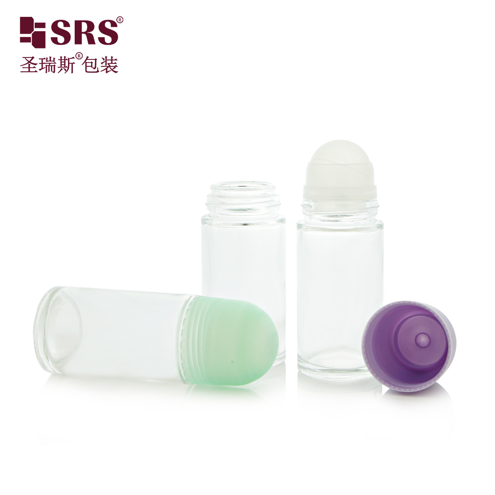 Quality BLPG-C 60ml Wholesale Empty Clear Glass Roll On Deodorant Bottle Packaging for sale