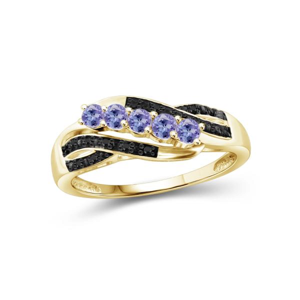 Quality Jewelers Club Tanzanite Ring Birthstone Jewelry with Black Plate for sale