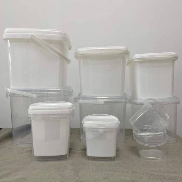 Quality Durable Square Plastic Bucket with Lid Convenient Pet Treat Storage Solution for sale