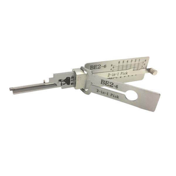 Quality Lishi Tool 2-in-1 BE2-6 Model Corrosion-Resistant Decoder & Pick Locksmith Tool for Home Door for sale
