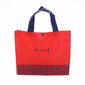 Quality Red Seaming Non Woven Polypropylene Tote Bags Shopping Custom Printed Recyclable for sale