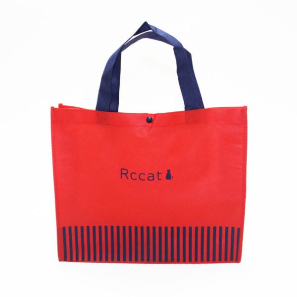 Quality Red Seaming Non Woven Polypropylene Tote Bags Shopping Custom Printed Recyclablew for sale