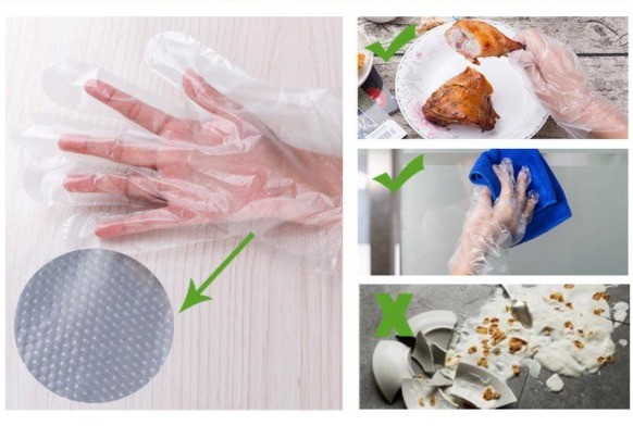 Quality Transparent Disposable Food Safe Gloves Customized Thickness And Exclusive for sale