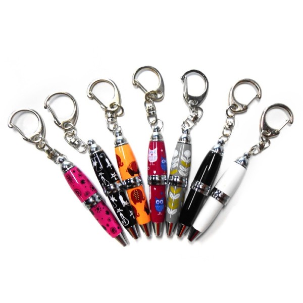 Quality Animal Printing Crystal Ballpoin Mini Pen Keychain ROHS Approved for sale