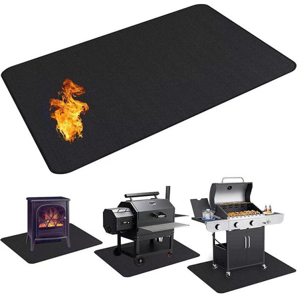 Quality Fireproof Round Fire Pit Mat BBQ Grill & Bonfire Pad with Liquid Silicone Coating Heat Resistant Ember Mat for Deck Patio Grass & Outdoor for sale