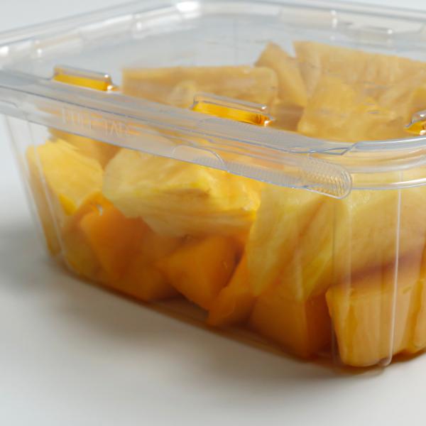 Quality 16 Oz Clear Plastic Container Tamper Evident Proof Pre Cut Fruit Clamshell Clear for sale