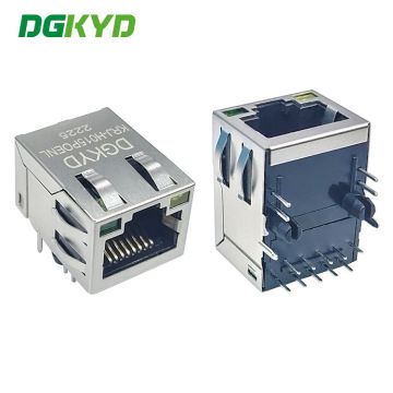 Quality 100Base Tap Up POE RJ45 PCB Connector With Internal Magnetics And Led for sale