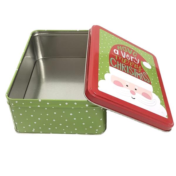Quality Rectangular Cookies Tin Box Printed Tin Food Containers Vintage Holiday Gift for sale