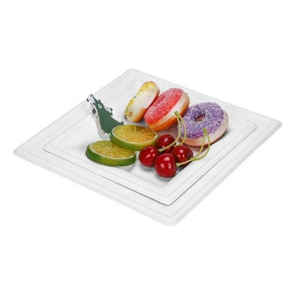 Quality 9in 10in Eco Friendly Compostable Sugarcane Paper Plates Dessert Square Cake for sale