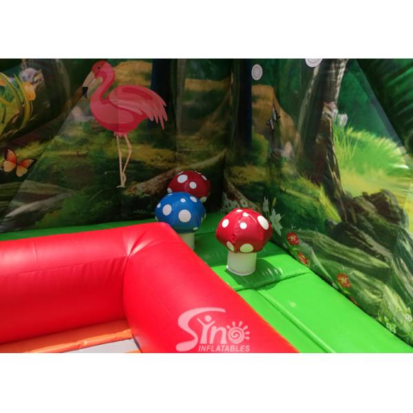 Quality Jungle Theme Kids Backyard Inflatable Amusement Park With Digital Printing For for sale