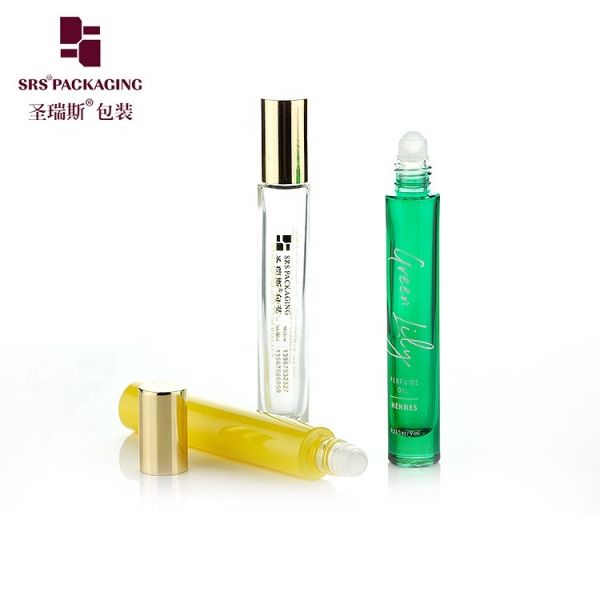 Quality 10ml Thick Wall Glass Roller Bottle with Shiny Metal Cap and Frost Surface for for sale