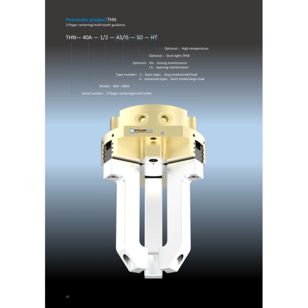 Quality Parallel 3 Jaw Pneumatic Gripper Multi Tooth Eoat Grippers Gripper THN-A for sale