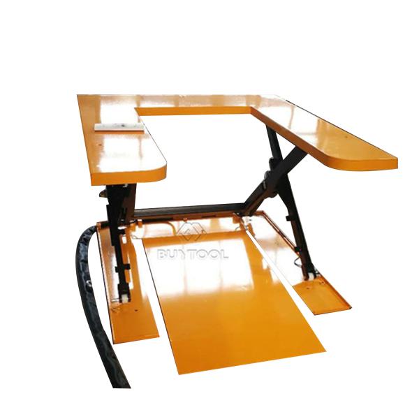 Quality U Shaped Scissor Lift Table With Ramp Platform 150kg 350kg for sale