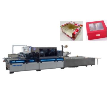 Quality Toy Paper Window Box Patching Machine Automatic V Cut Creasing Gluing for sale