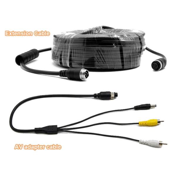 Quality Pure Copper Backup Camera Cable 20m Extension 4 Pin Aviation IP68 Waterproof for sale