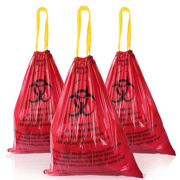 Quality 85cm*65cm HDPE LDPE Autoclave Biohazard Bags Drawstring Deisgn for sale