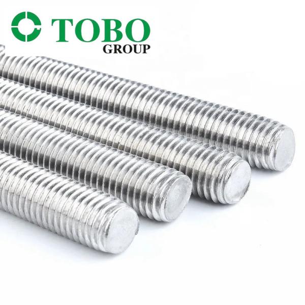 Quality DIN 975 Stainless Steel 304 316 A2 A4 Threaded Rod Stud Bolt With Hex But And Washer for sale