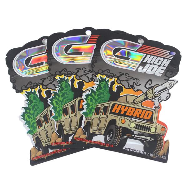 Quality Weed Heat Sealable Die Cut Plastic Bags Irregular Shaped Zip Lock Custom for sale
