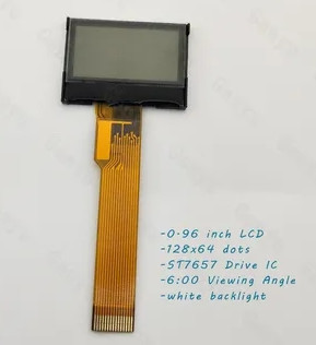 Quality Reflective Monochromatic FSTN LCD Display with SPI Interface and White Backlight 128x64 Graphic LCD Module for sale