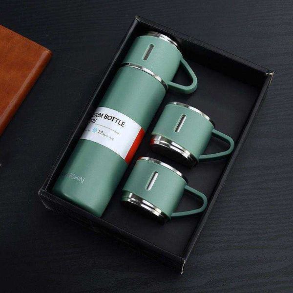 Quality 300g Business Insulated 304 Stainless Steel Water Bottles Vacuum Flask Set With Cup Lid for sale