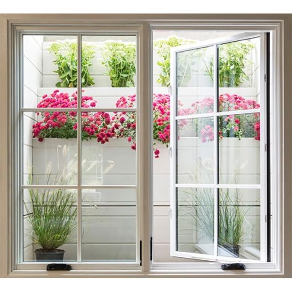 Quality Swing Open Style Windproof Hurricane Impact Glass UPVC PVC Casement Window Durability for sale