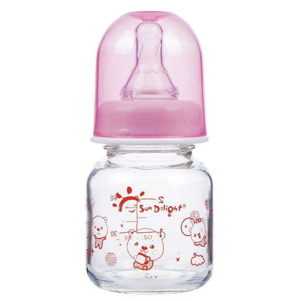 Quality 110-150℃ 60ml 2oz Liquid Silicone Glass Baby Feeding Bottles for sale