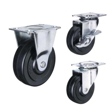 Quality Solid Rubber 128lbs Capacity 75mm Light Duty Casters for sale