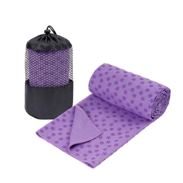 Quality ODM purple Non Slip Hot Microfiber Yoga Towel With Grips for sale