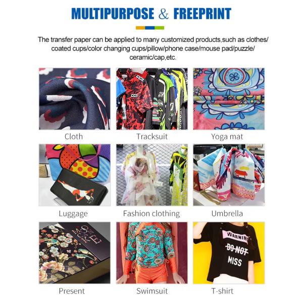 Quality 56 Inch*100m Stretch Sublimation Paper Roll White 42gsm For Professional Fabric for sale