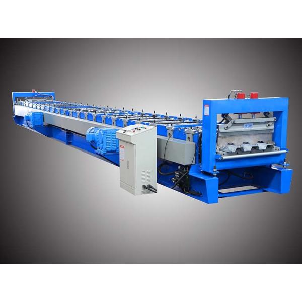 Quality Steel Deck Roll Forming Machine with 90/100mm Shaft Cr12 Tool Steel Cutter for sale