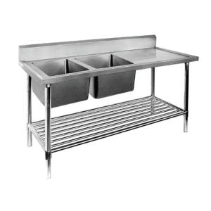 Quality Restaurant Prep Table With Sink 1 / 2 / 3 Sinks Stainless Steel Sink Table for sale