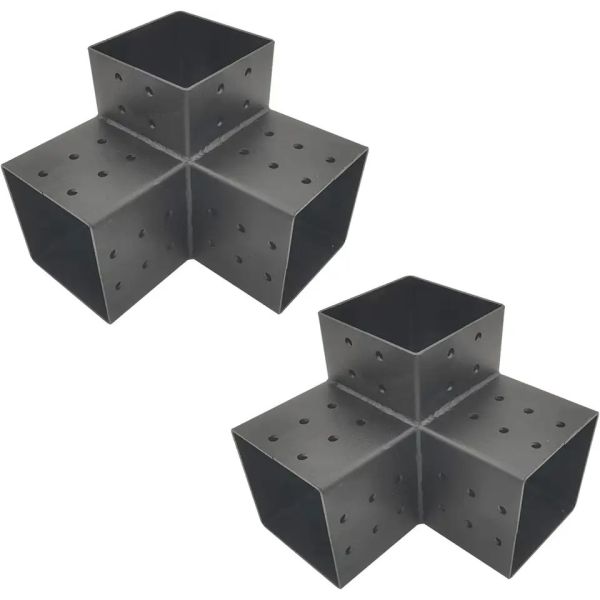 Quality 2mm 3mm 4x4 Post 3 Way Bracket Metal Fabrication Products Outdoor Decorative for sale