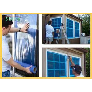 Quality Clear Adhesive Blue Plastic PE Window And Glass Surface Protection Film for sale