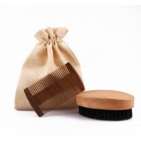 Quality Beard Brush And Santalwood Hair Comb Set With Customized Private Logo For Men for sale