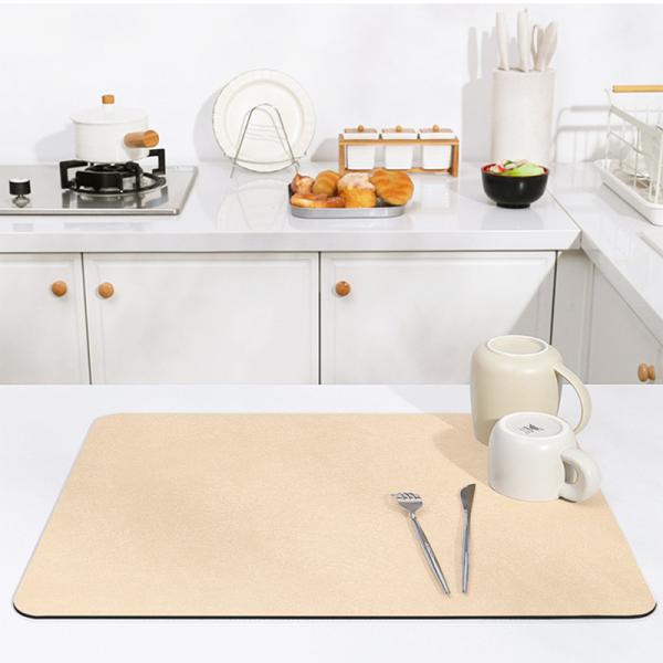 Quality 16'' x 24'' Blue Kitchen Mat Magical Absorbent Dish Draining Mat for Table for sale