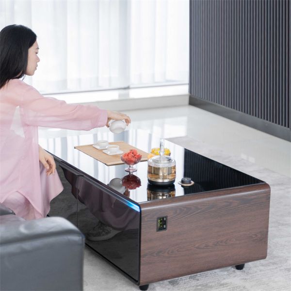 Quality Living Furniture Modern Coffee Table with Refrigerator Speaker and Wireless for sale