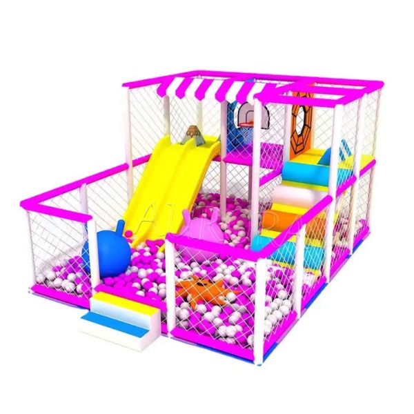 Quality Purple Yellow Indoor Soft Play Playground Children Adventure Amusement Play Structure for sale
